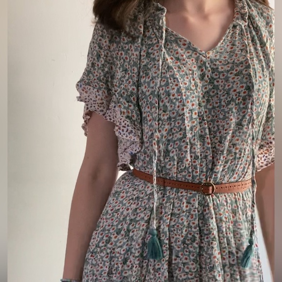 Dresses | Blue And White Floral Dress Super Flowy And Kneelength | Poshmark